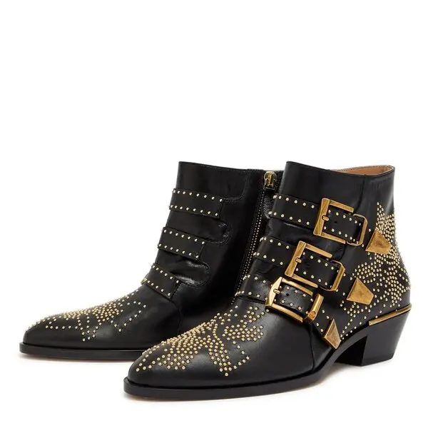 Chloé Leather Wedge Heeled Ankle Boots