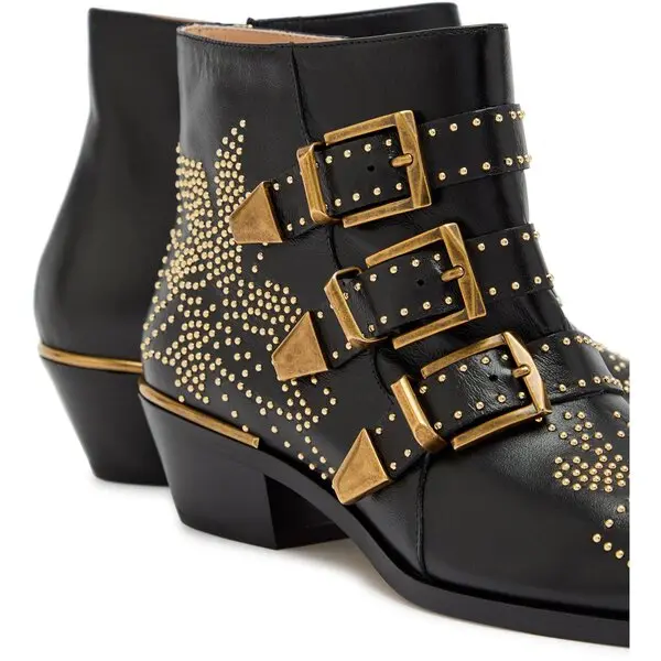 Chloé Leather Wedge Heeled Ankle Boots