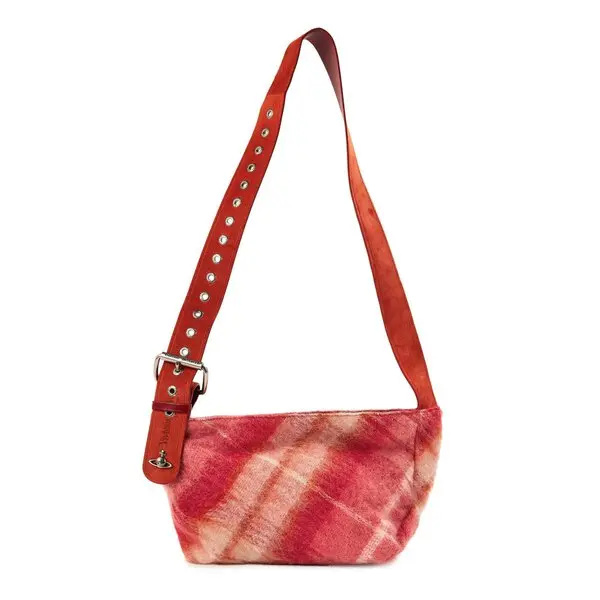 VIVIENNE WESTWOOD Plaid Fabric Crossbody Bag