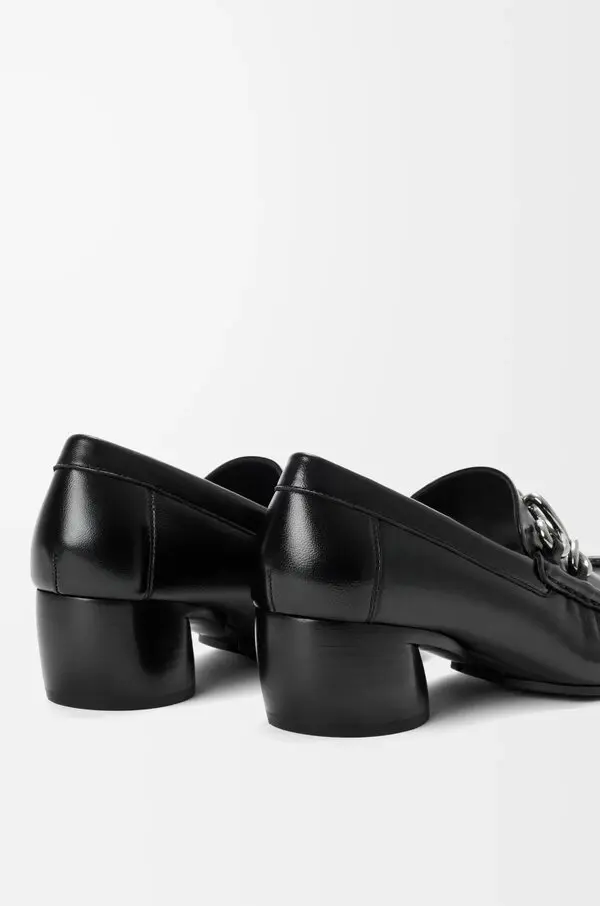 Loewe Oval Double L Loafer In Lambskin - Black