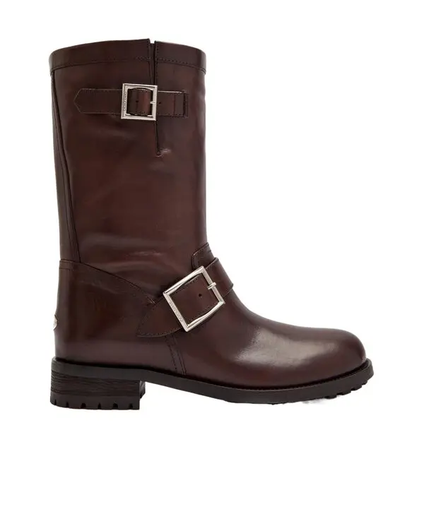 JIMMY CHOO Mid Leather Boots - Black