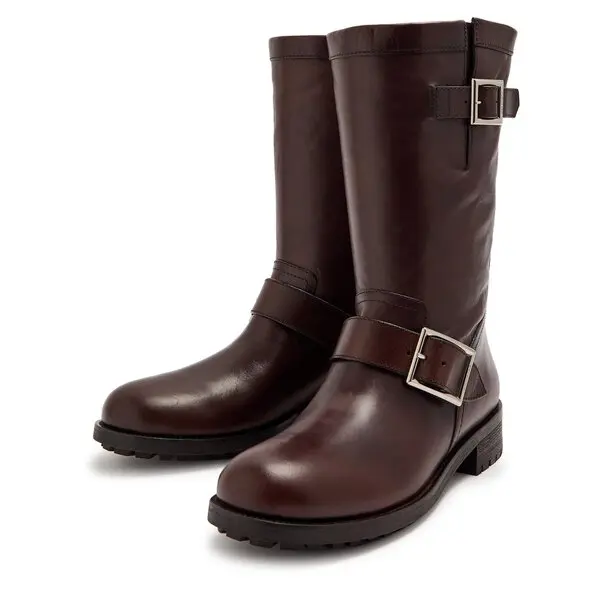 JIMMY CHOO Mid Leather Boots - Black