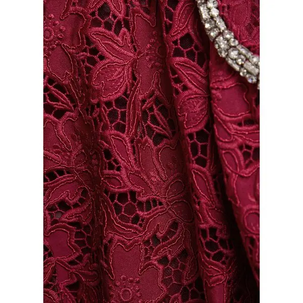 SELF-PORTRAIT Diamond-encrusted Lace Top