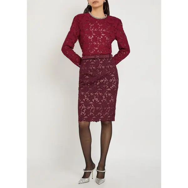 SELF-PORTRAIT Diamond-encrusted Lace Top