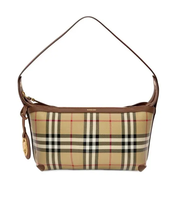 Burberry Plaid Hobo Shoulder Bag - Multicolor