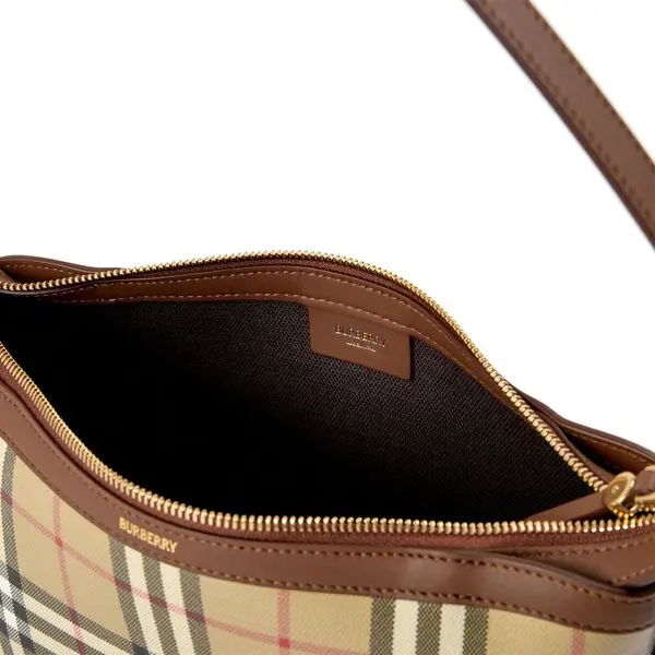 Burberry Plaid Hobo Shoulder Bag