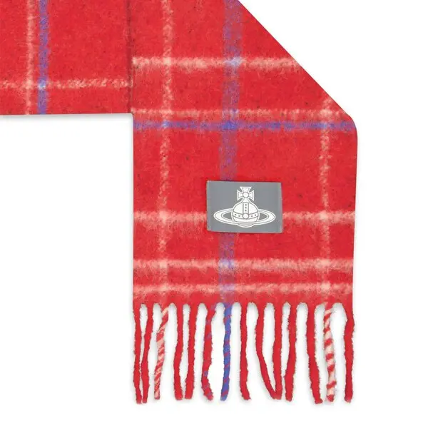 VIVIENNE WESTWOOD Plaid Fringed Scarf