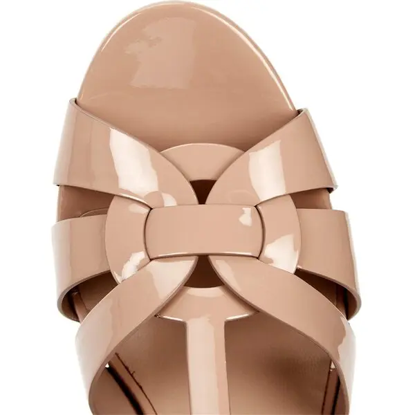 Saint Laurent Glossy Waterproof Platform High-heeled Shoes