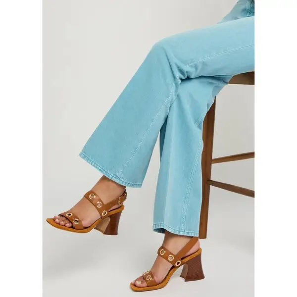 Chloé Leather Square-toe Block-heel Sandals
