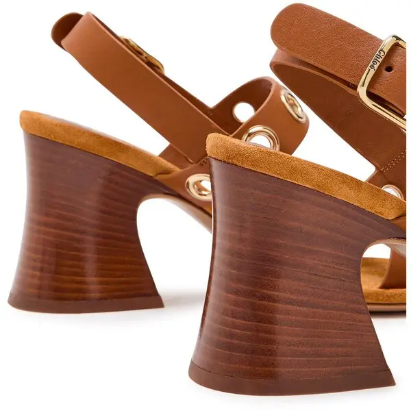 Chloé Leather Square-toe Block-heel Sandals