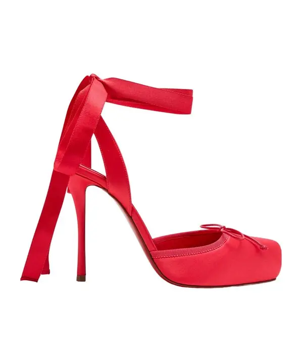 CHRISTIAN LOUBOUTIN Crepe-satin Pumps - Red