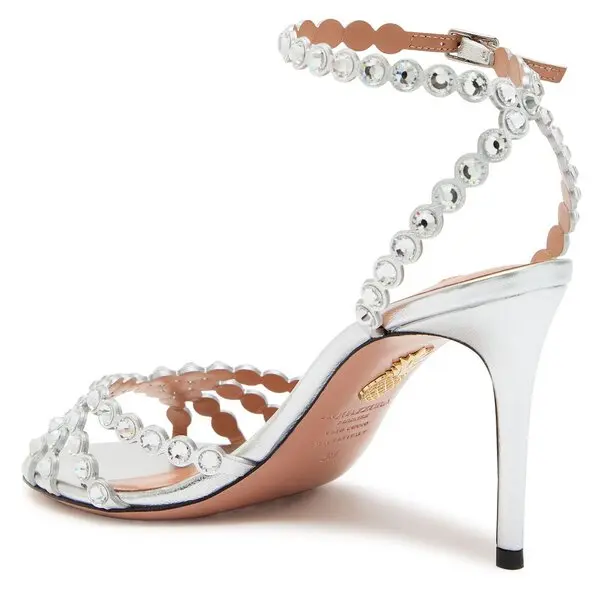 AQUAZZURA Metallic Leather Sandals