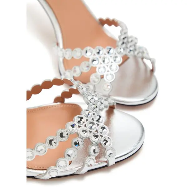 AQUAZZURA Metallic Leather Sandals