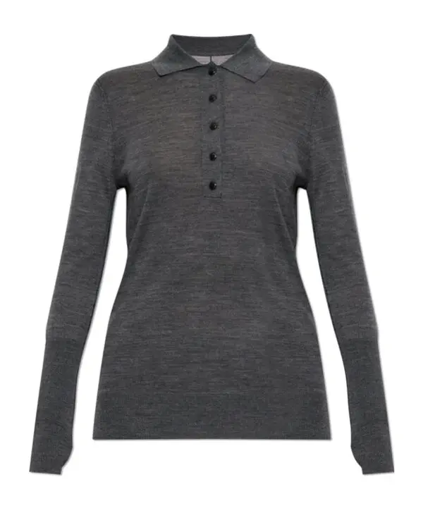 ALLSAINTS Martel Long Sleeve Knitted Top - Gray