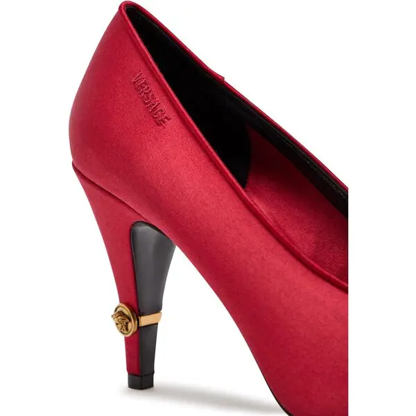 Versace Satin Pointed-toe Stiletto Heels