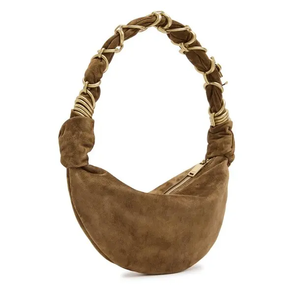 Saint Laurent Faux Suede Crescent-shaped Underarm Bag