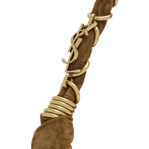 Saint Laurent Faux Suede Crescent-shaped Underarm Bag