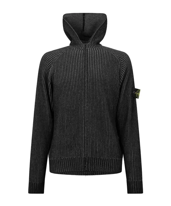 Stone Island Knit Hooded Zip Jacket