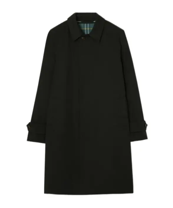 Burberry Long Gabardine Car Coat With Warmer - Swamp Green