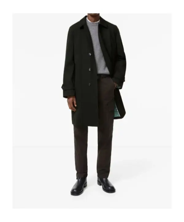 Burberry Long Gabardine Car Coat With Warmer