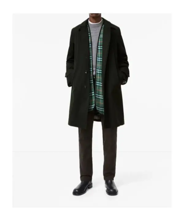 Burberry Long Gabardine Car Coat With Warmer