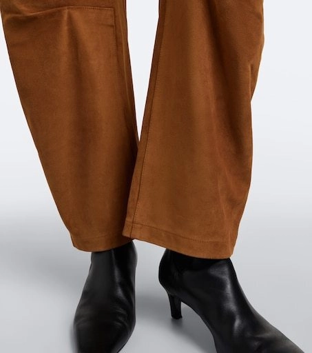 NILI LOTAN Shon Suede Barrel-leg Pants