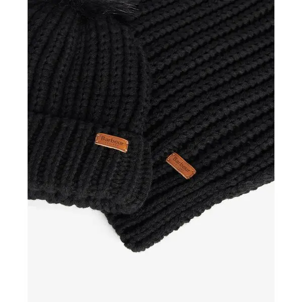 Barbour Knitted Hat And Scarf Set