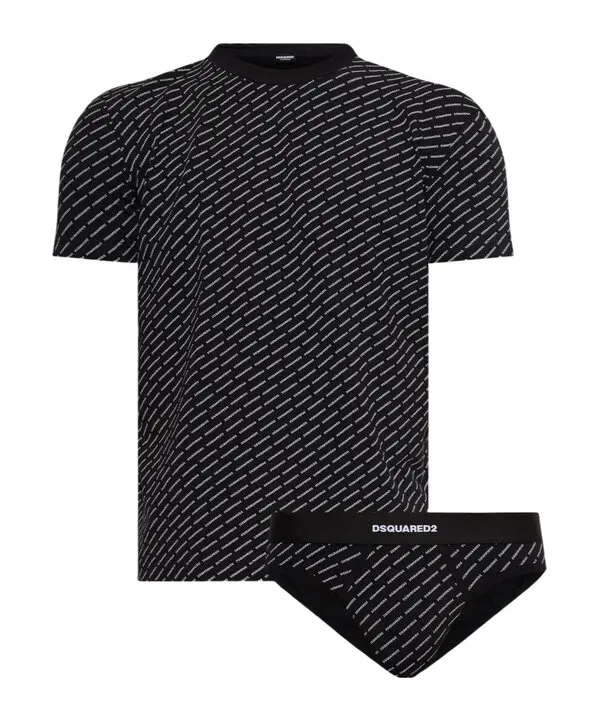 Dsquared2 Two-piece T-shirt And Underwear Set - Black