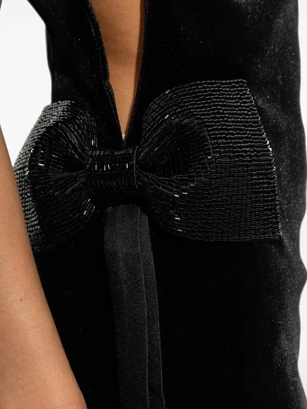 SELF-PORTRAIT Bead-embellished Velvet Dress