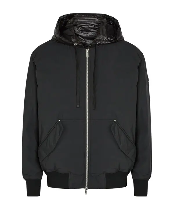Moose Knuckles Hooded Aviator Jacket - Black