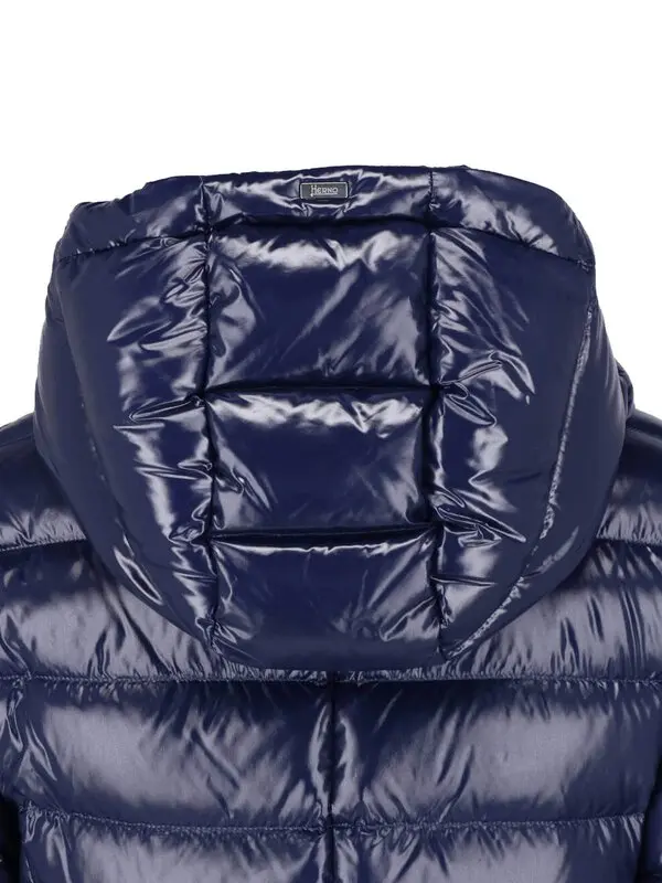 Herno Hooded Short Down Jacket - Blue