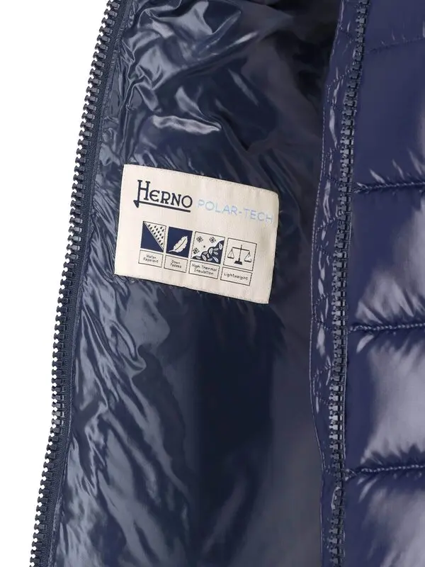 Herno Hooded Short Down Jacket - Blue