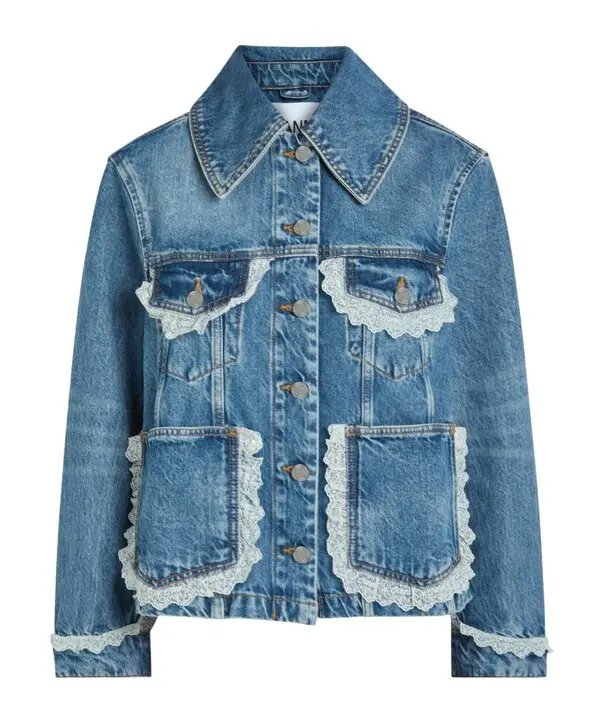 GANNI Simple Denim Jacket - Blue