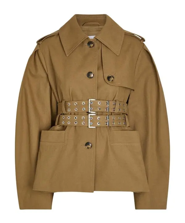 GANNI Simple Pure Cotton Windbreaker - Brown