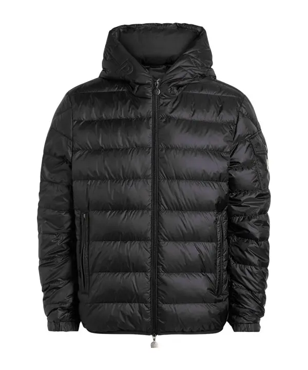 Moncler Shiny Front Hooded Quilted Down Jacket - Black