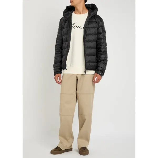 Moncler Shiny Front Hooded Quilted Down Jacket