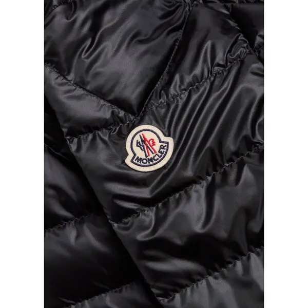 Moncler Stand-collar Horizontal Quilting Glossy Down Jacket
