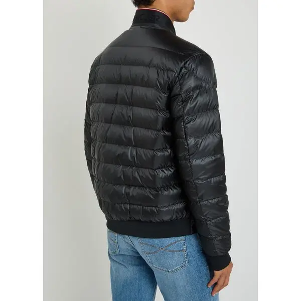Moncler Stand-collar Horizontal Quilting Glossy Down Jacket