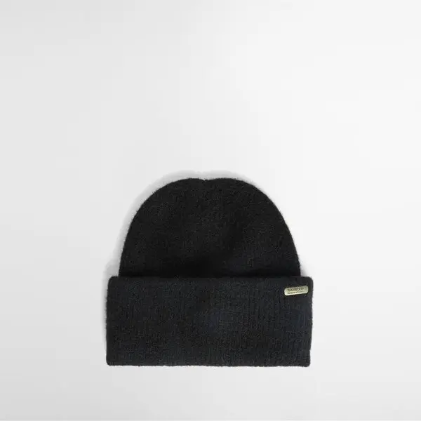 Barbour Knitted Beanie And Check Scarf Set
