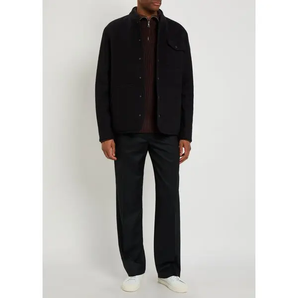 Moncler Stand-collar Woolen Long-sleeved Coat