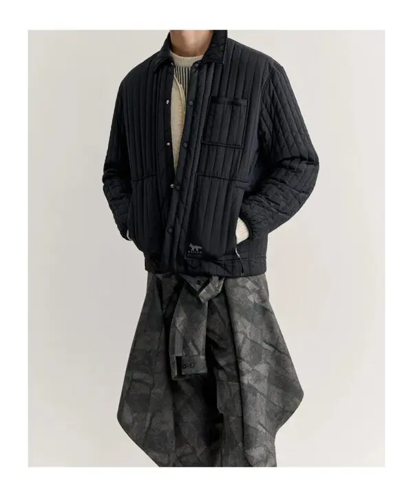 Maison Kitsuné Quilted Snap-front Jacket