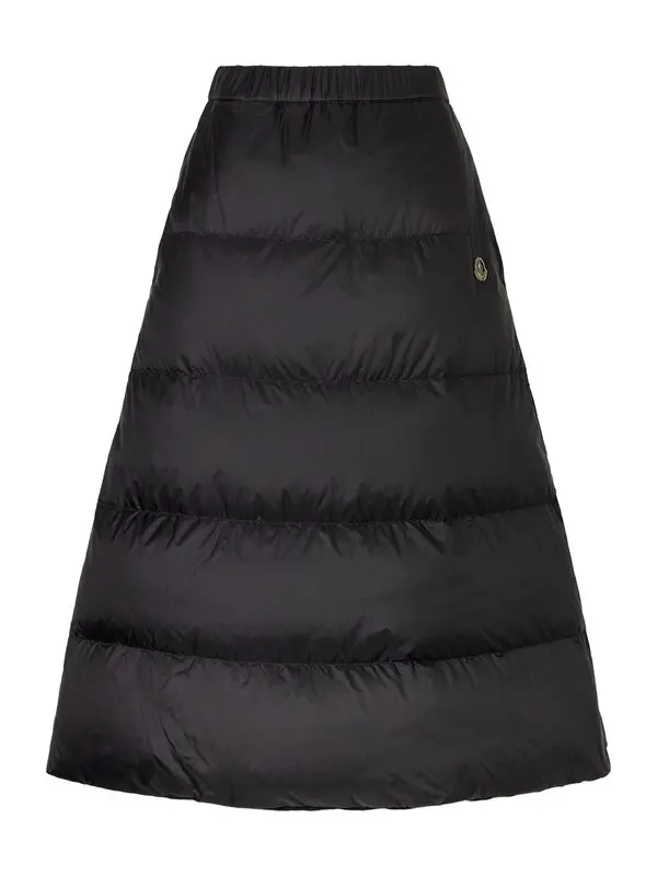 Moncler Logo-appliquéd Quilted Down Knee-length Skirt