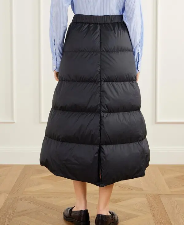 Moncler Logo-appliquéd Quilted Down Knee-length Skirt