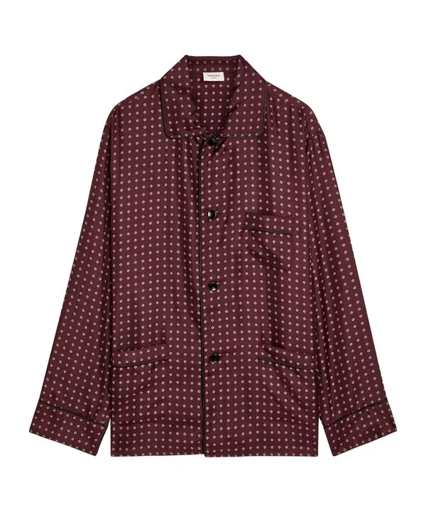 Saint Laurent Silk Long-sleeve Relaxed-fit Shirt - Red