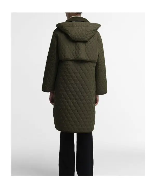 Barbour Long Diamond-quilted Hooded Coat