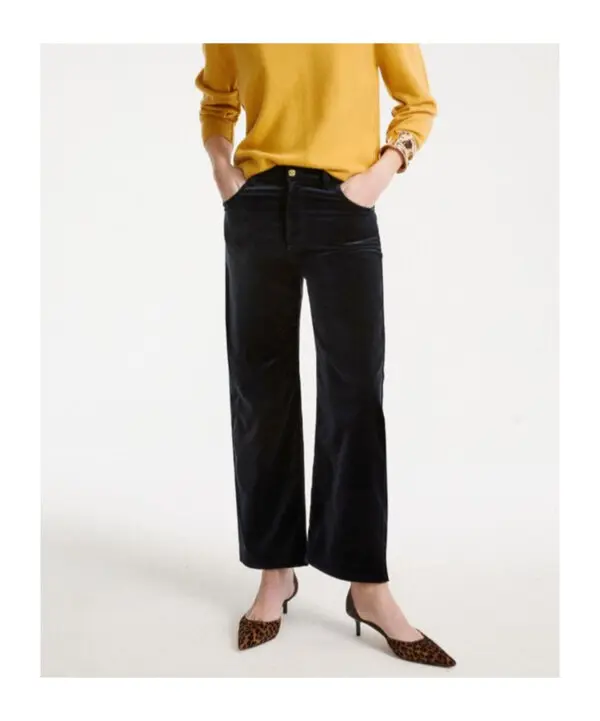 Marella Five-pocket Stretch Velvet Trousers Navy