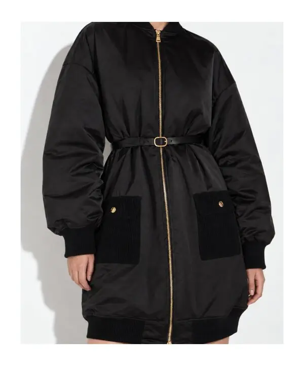 Elisabetta Franchi Down Jacket In Voile Fabric