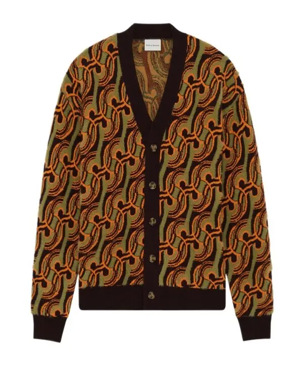 Drole De Monsieur Drôle De Abstract Printed Knitted Cardigan - Brown