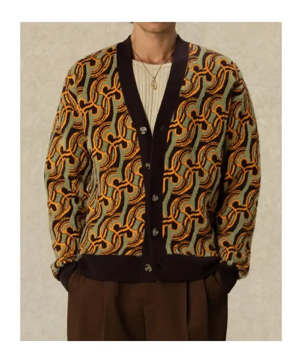 Drole De Monsieur Drôle De Abstract Printed Knitted Cardigan