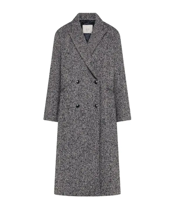 Seventy Herringbone Double-breasted Coat - Gray